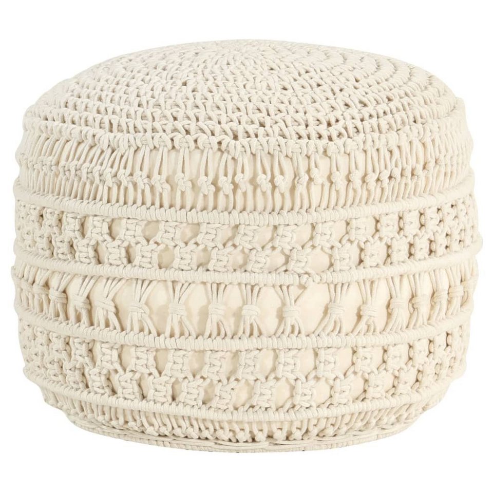 Vidaxl Polsterhocker Makramee Sitzpuff Handgefertigt 45 X 30 Cm