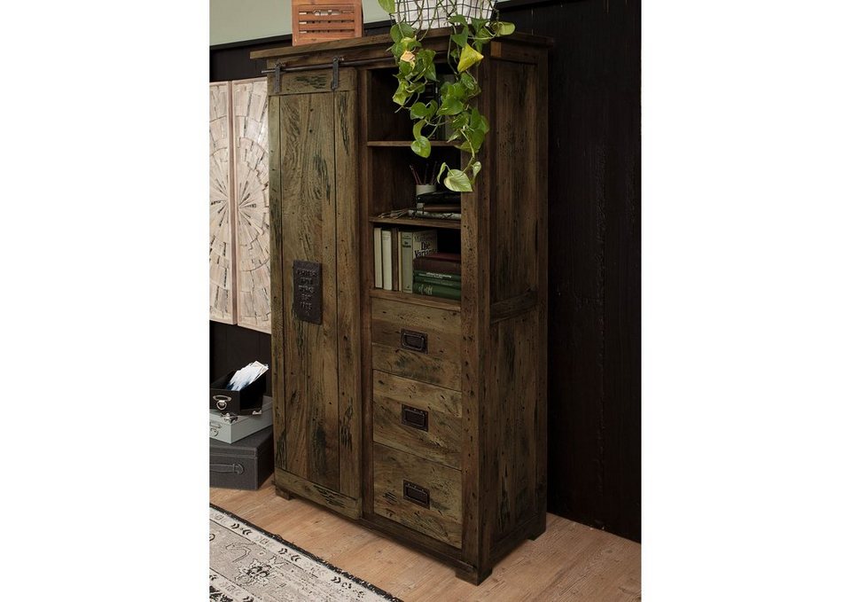 Massivmoebel24 Dreh Schwebetürenschrank Kleiderschrank Mango