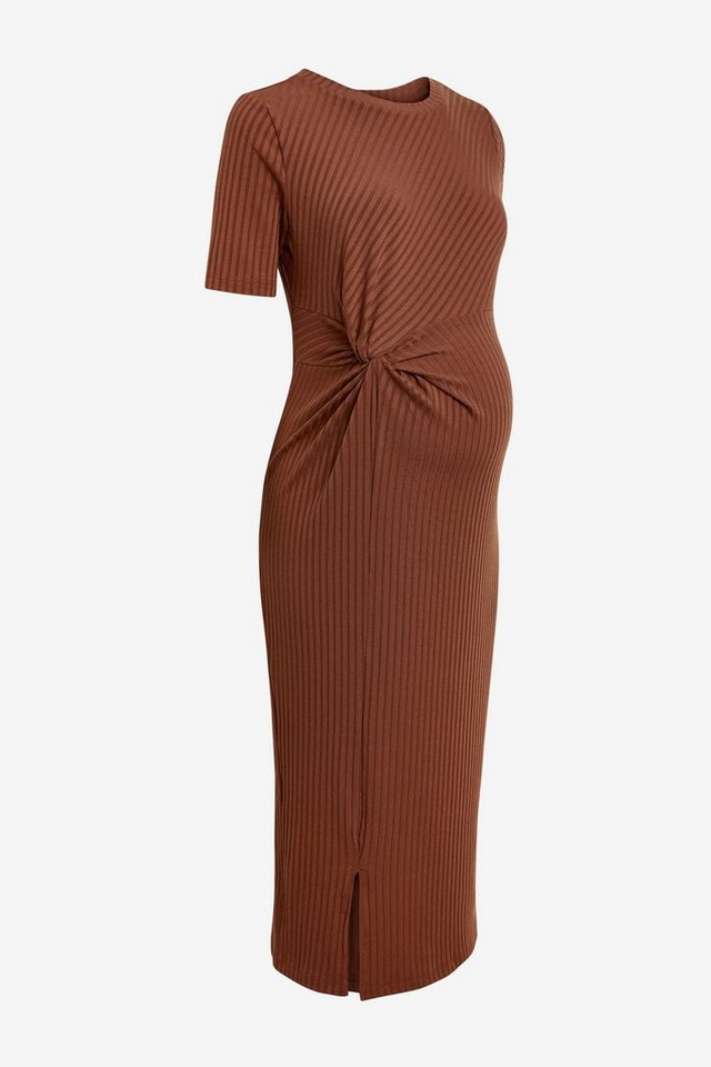 Next Midikleid Geripptes Midikleid Mit Knoten Umstandsmode 1 Tlg