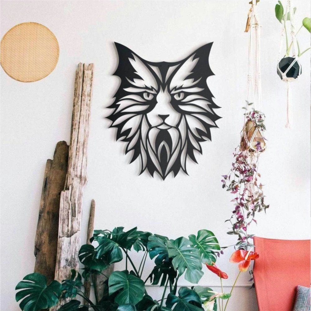 Hoagard Metall Wandbild Hoagard Wandbild Cat Aus Metall Mattschwarz