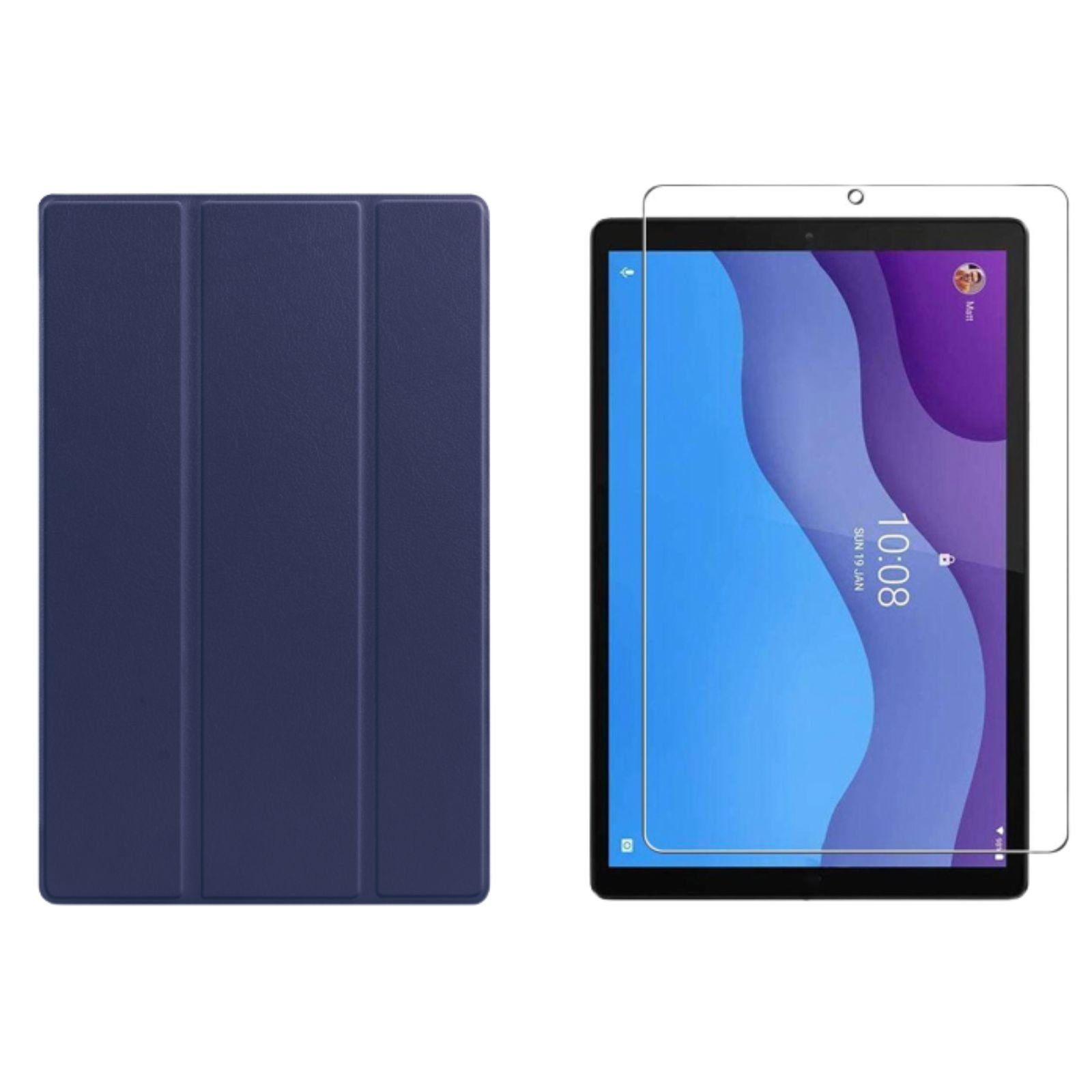 Lobwerk Tablet Hülle 2in1 Set Hülle Folie Für Lenovo Tab M10 2nd
