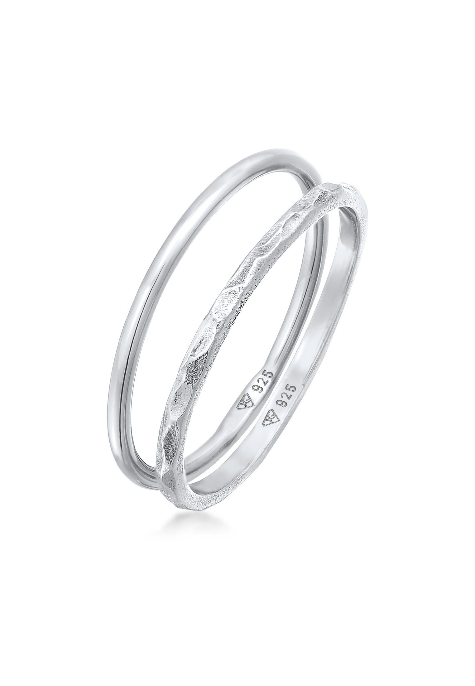 Elli Ring-Set Stapelringe Stacking Bandring 2er Set 925 Silber, Ring ...