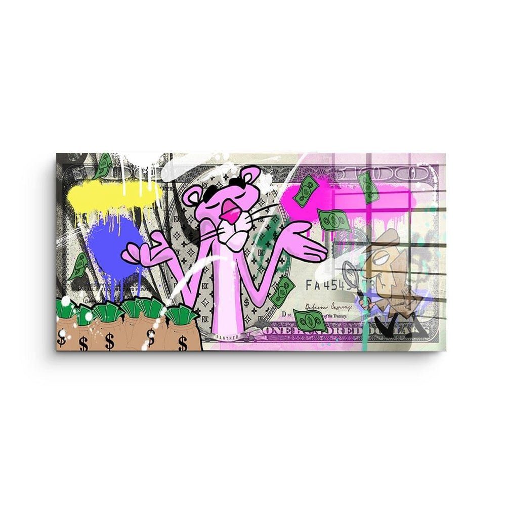 Dotcomcanvas® Acrylglasbild 100 Dollar Panther Acrylglas