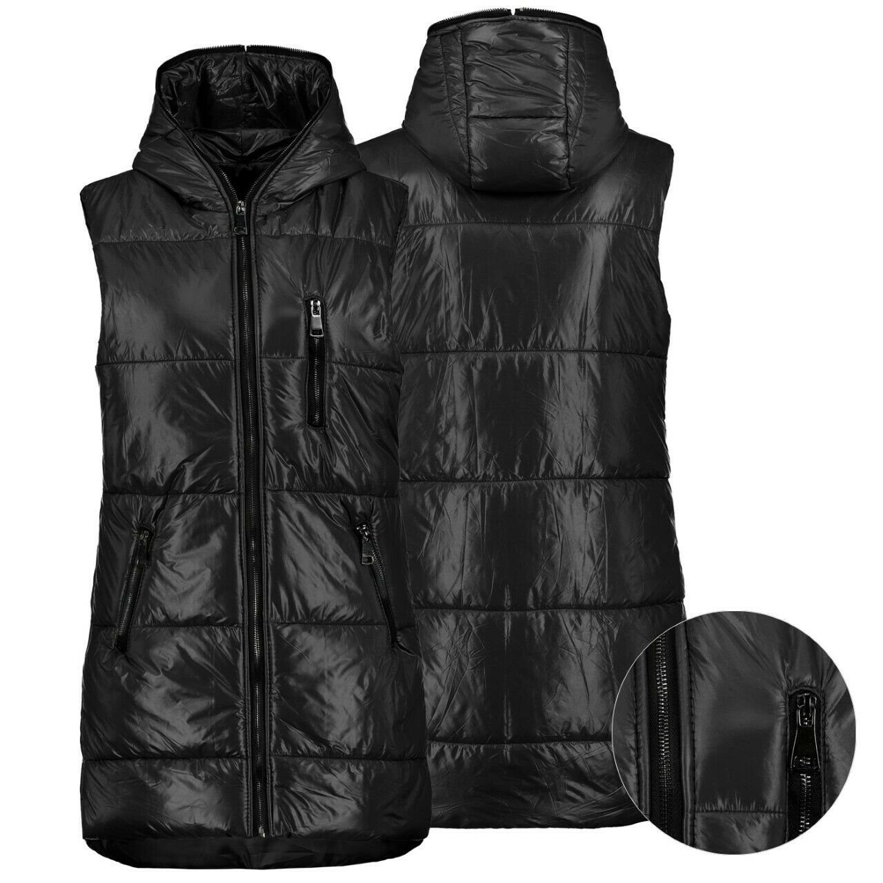 Sublevel Steppweste Lang Stepp Weste Übergangs Herbst Winter Windbreaker