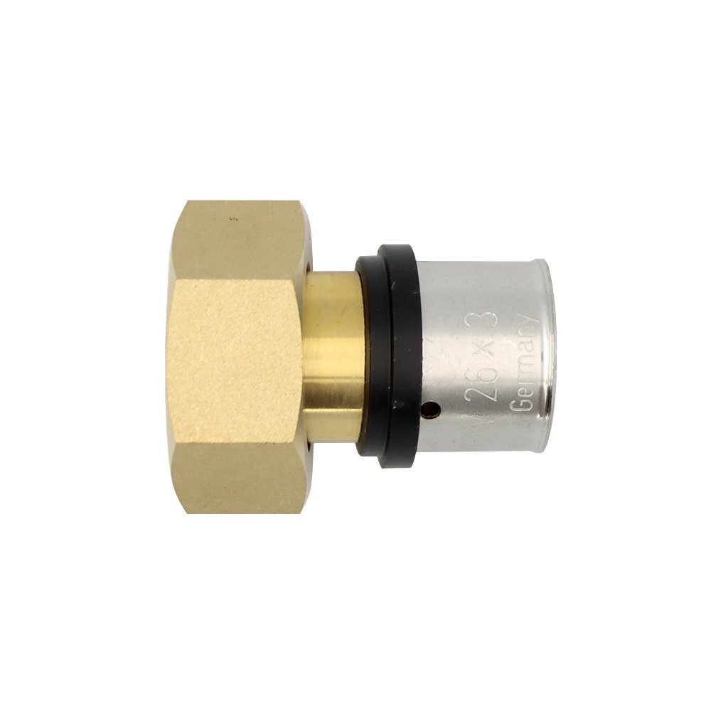 PipeTec Deutschland Pressfitting Pressfitting Verschraubung Übergang 26x3 mm 1 Zoll IG TH Kontur