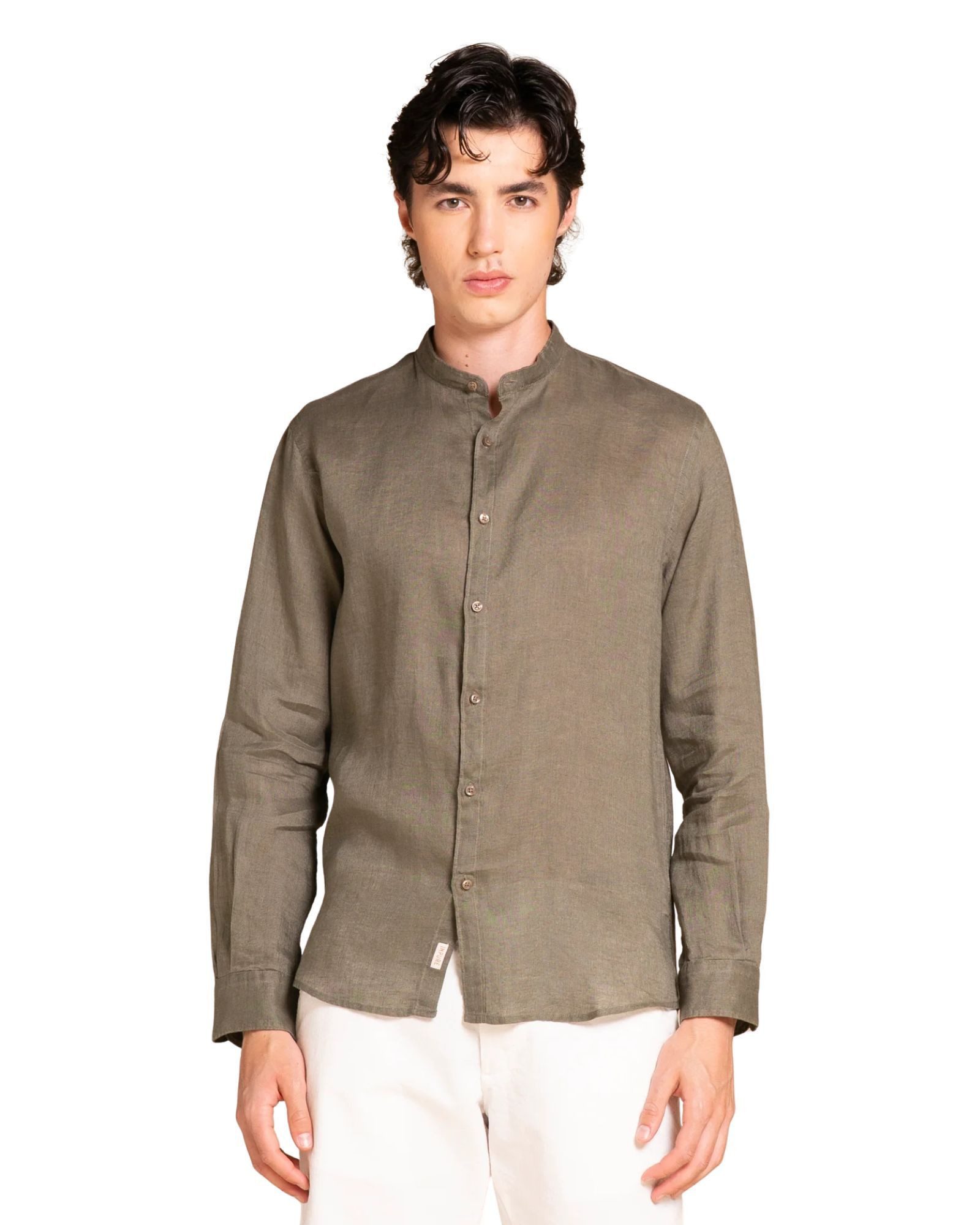 IMPURE Leinenhemd COREANA COLLAR L/S SLIM LINIEN - italienisches Leinen ...