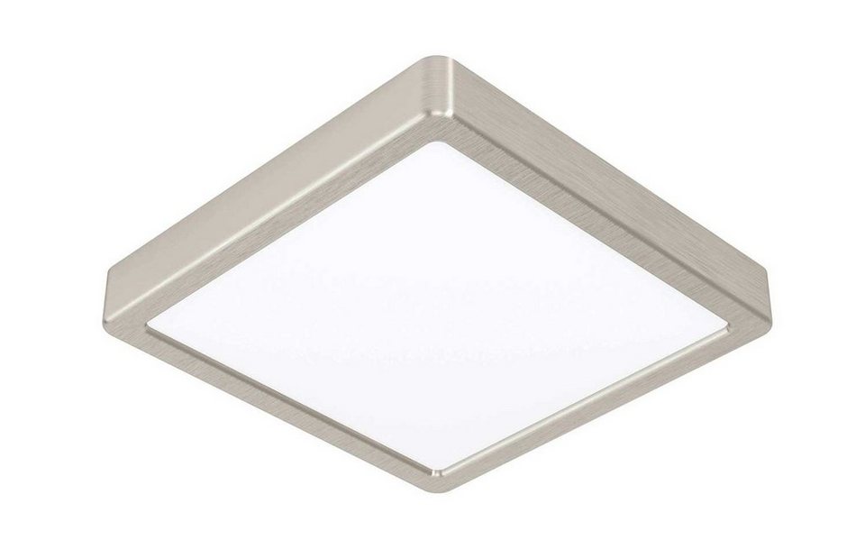 Eglo Led Deckenleuchte Fueva 1 Flammig 21 X 21 Cm Nickelfarben Weiß