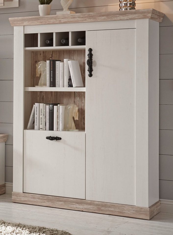 Imv Highboard Rovola Schrank In Pinie Weiß Mit Oslo Pinie 105 X 146