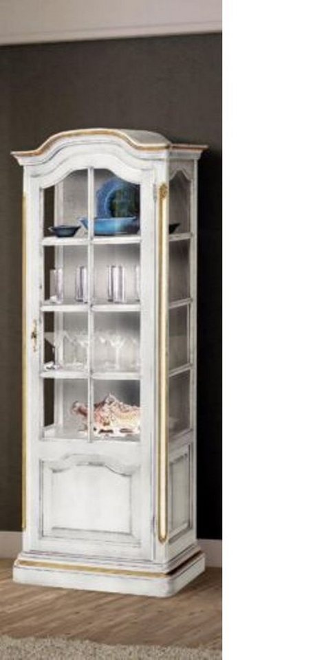 Jvmoebel Glasvitrine Anrichte Massivholz Sideboard Weiß Anrichte