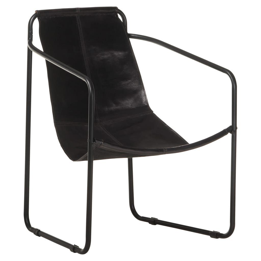 Vidaxl Sessel Relaxsessel Schwarz Echtleder 1 St