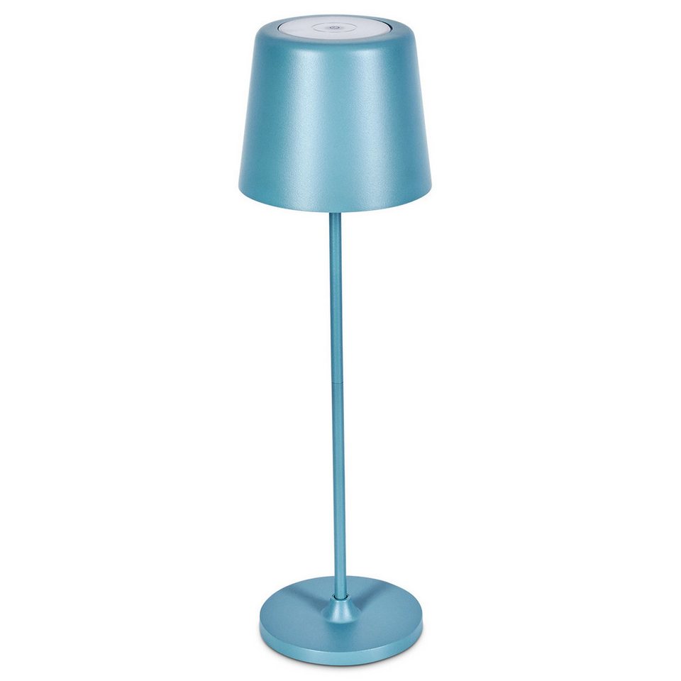 Hofstein Tischleuchte Dimmbare Tischlampe Aus Metallkunststoff In Blau