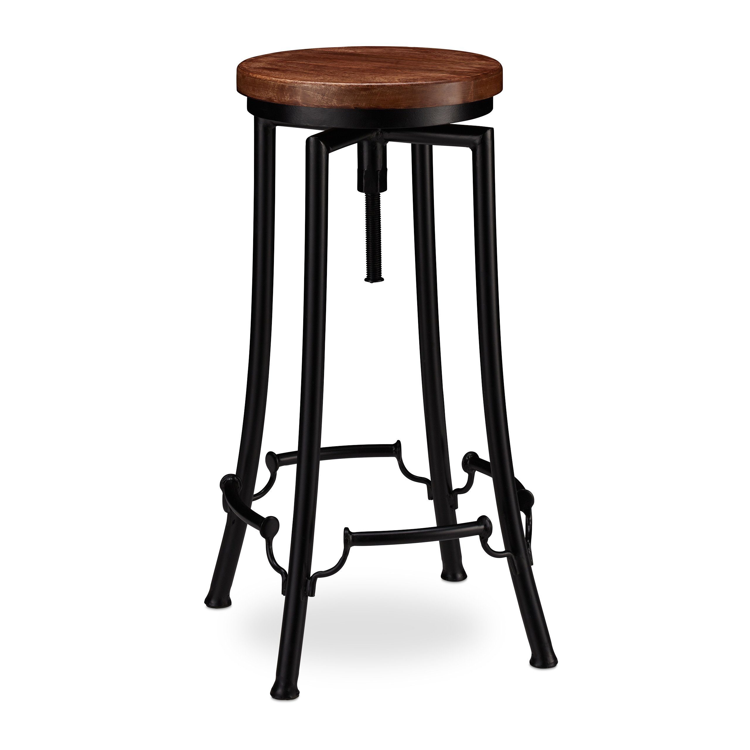 relaxdays Barhocker industrial hoch, A