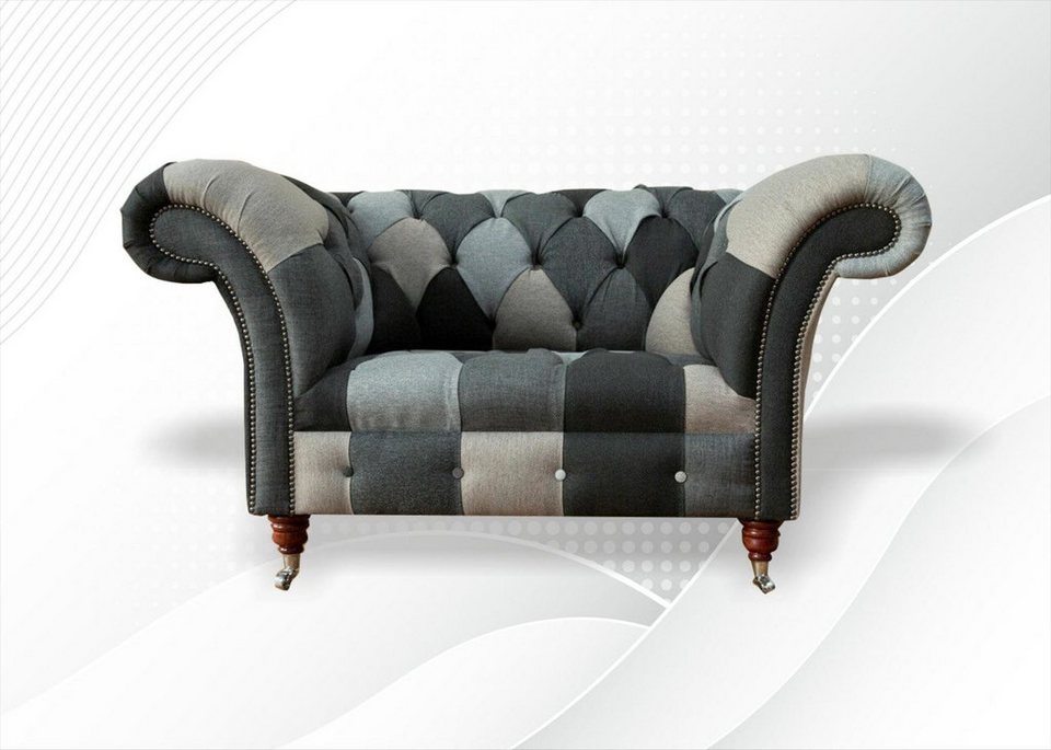 Jvmoebel Sofa Designer Chesterfield Stoff Couch Luxus Sessel 15 Sitzer