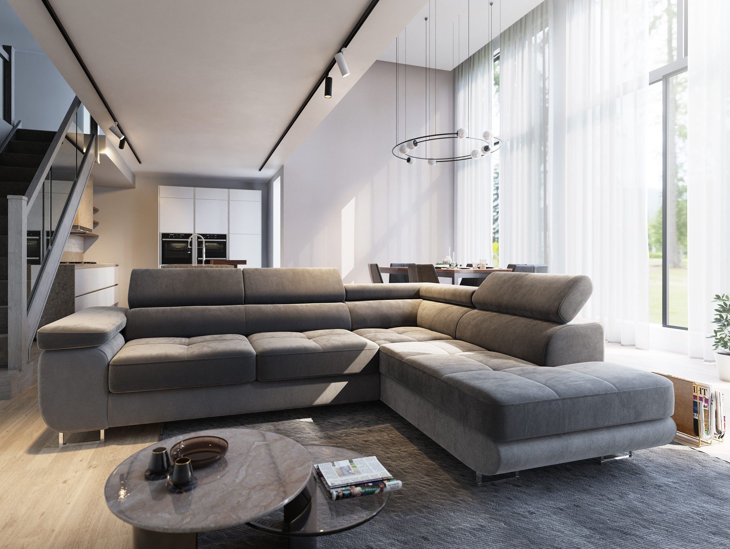 Masseno Ecksofa SELVA mit Schlaffunktion L-Form, Sofa mit Bettkasten ...