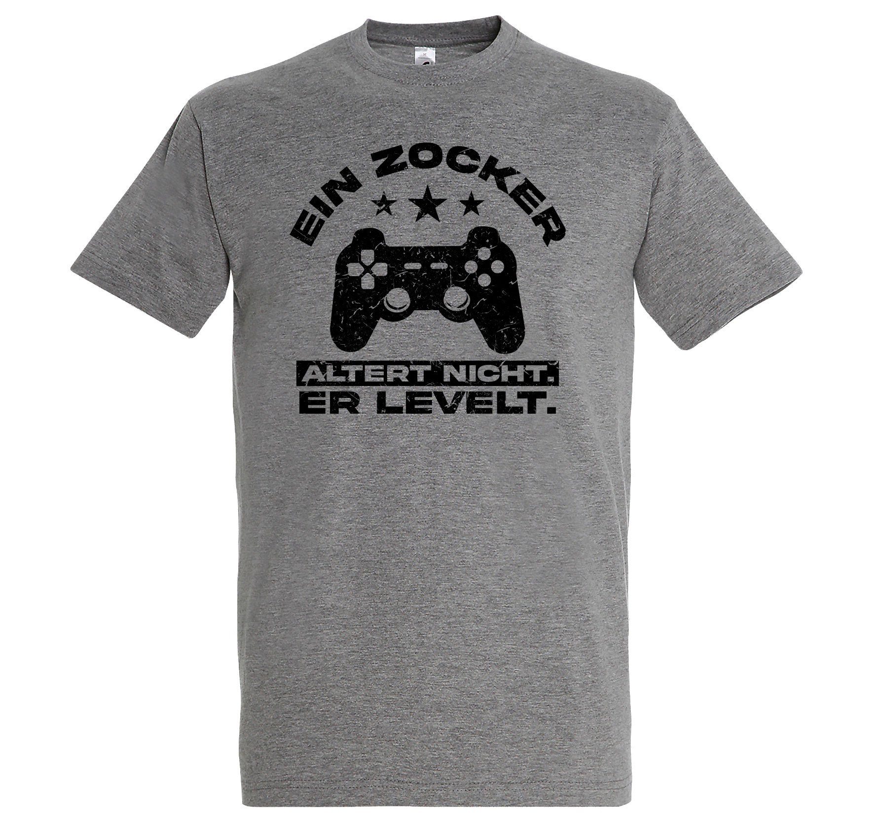 Youth Designz T-Shirt »Ein Zocker altert nicht, er LEVELT! Herren Shirt« mit Controller ...