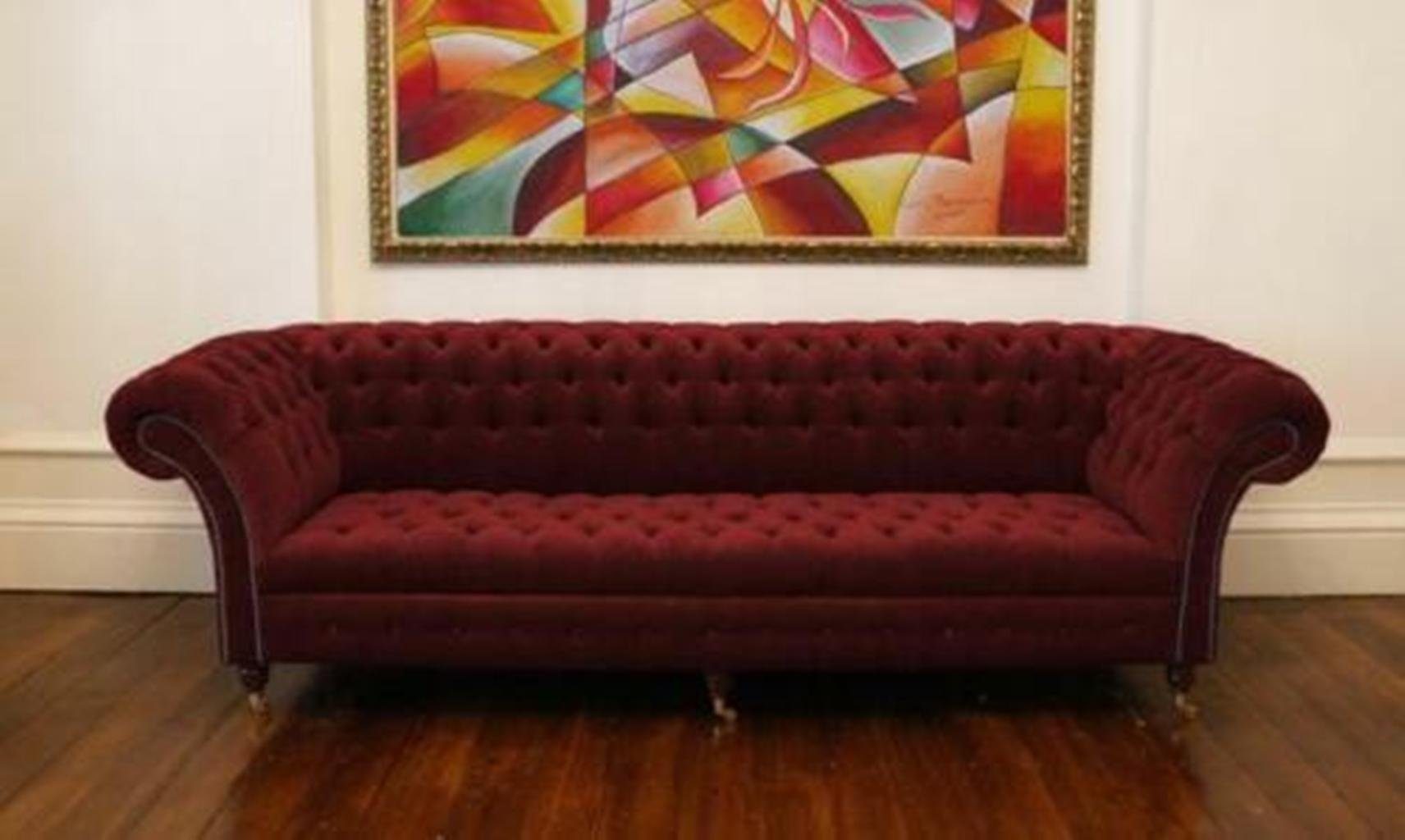 JVmoebel Chesterfield-Sofa, Design Sofa 4 Sitzer Couch Textil Polster ...