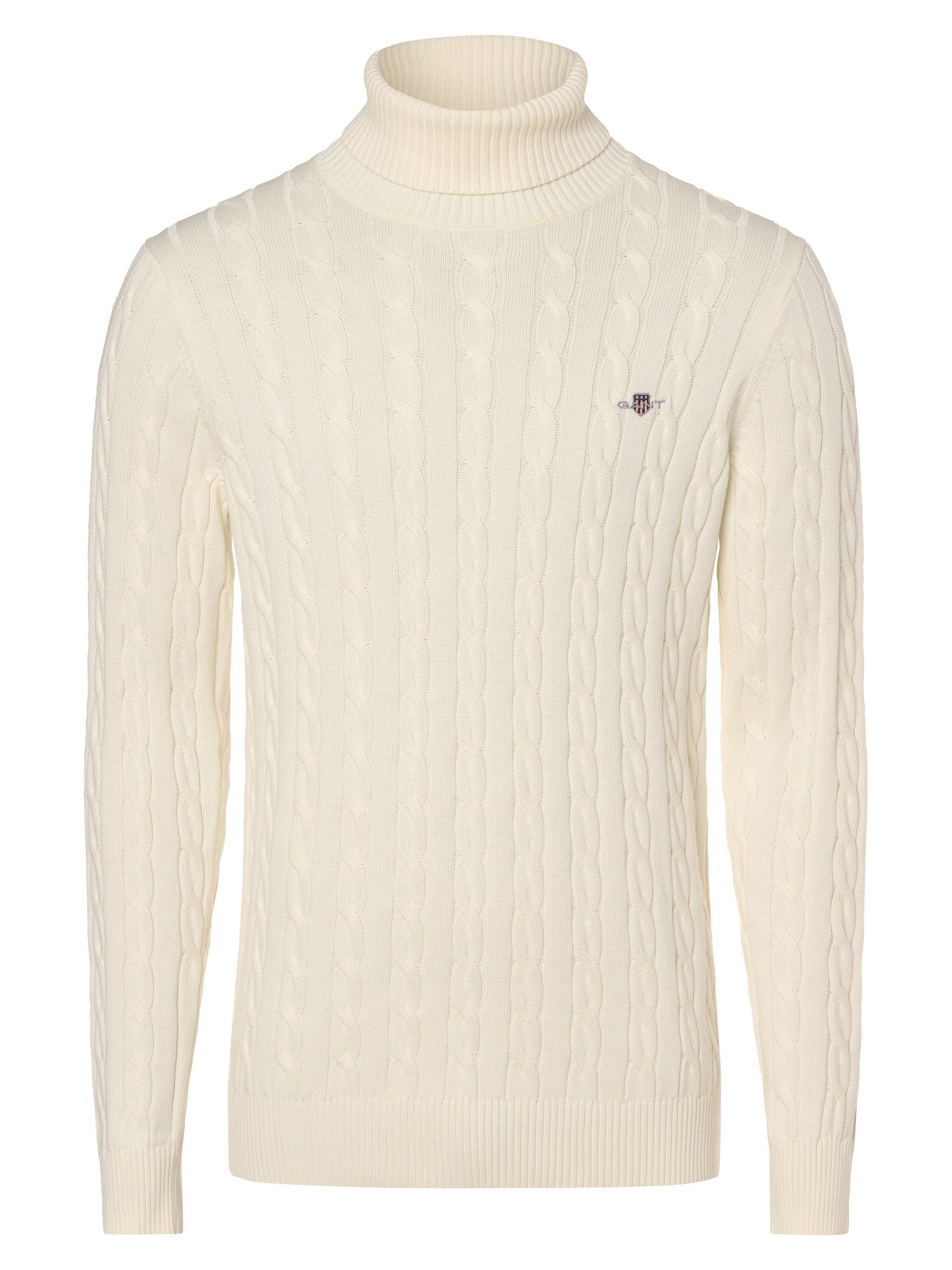 Gant Strickpullover Herren Rollkragenpullover Cotton Cable Turtle Neck