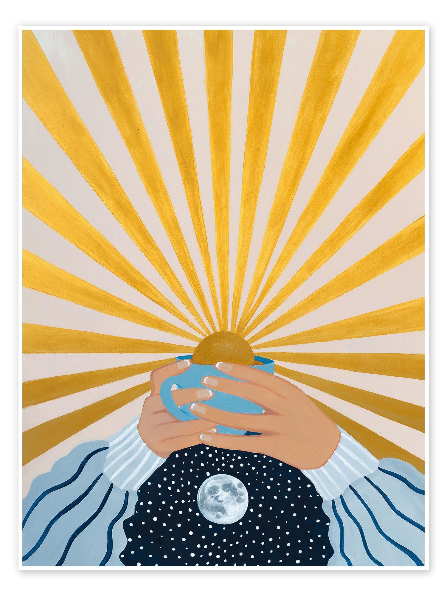 Posterlounge Poster Mandy Reinmuth First Coffee Küche Mid Century
