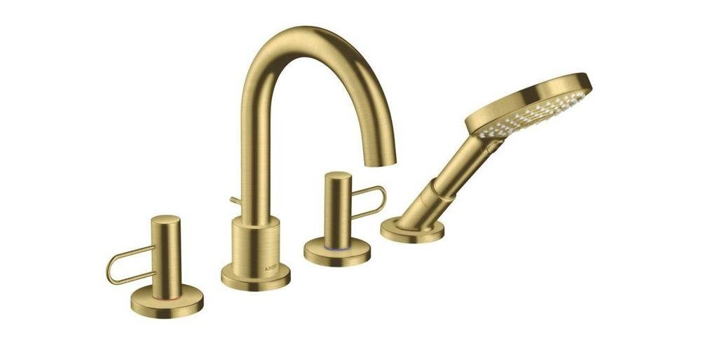 Hansgrohe Badarmatur 4 Loch Wannenarmatur Axor Uno Bügelgriff Brushed
