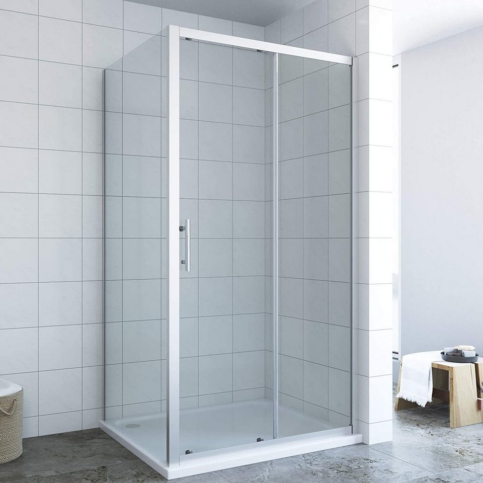 Aquabatos Eckdusche Duschkabine Eckeinstieg Schiebetür Duschtür