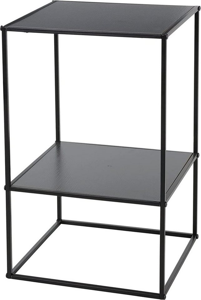 Meinposten Beistelltisch Beistelltisch Schwarz Mit Holzboden 35x36x58