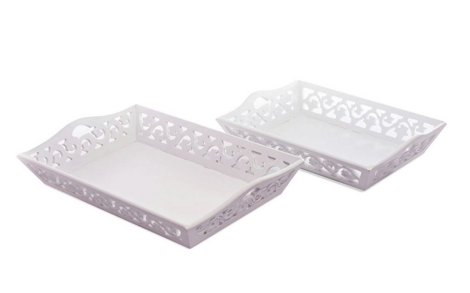 Elbmöbel Tabletttisch Tablett Set Holztablett Antik Weiß Falsch