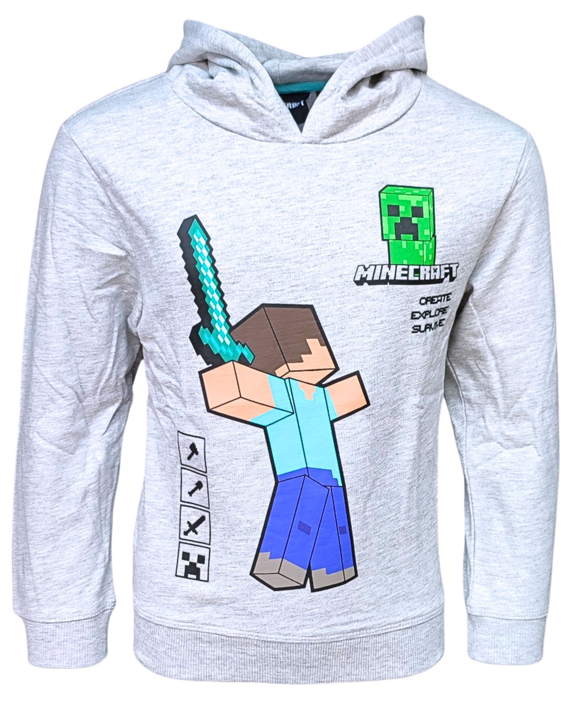 Minecraft Hoodie Steve & Creeper Jungen Kapuzenpullover Gr.116-152 cm