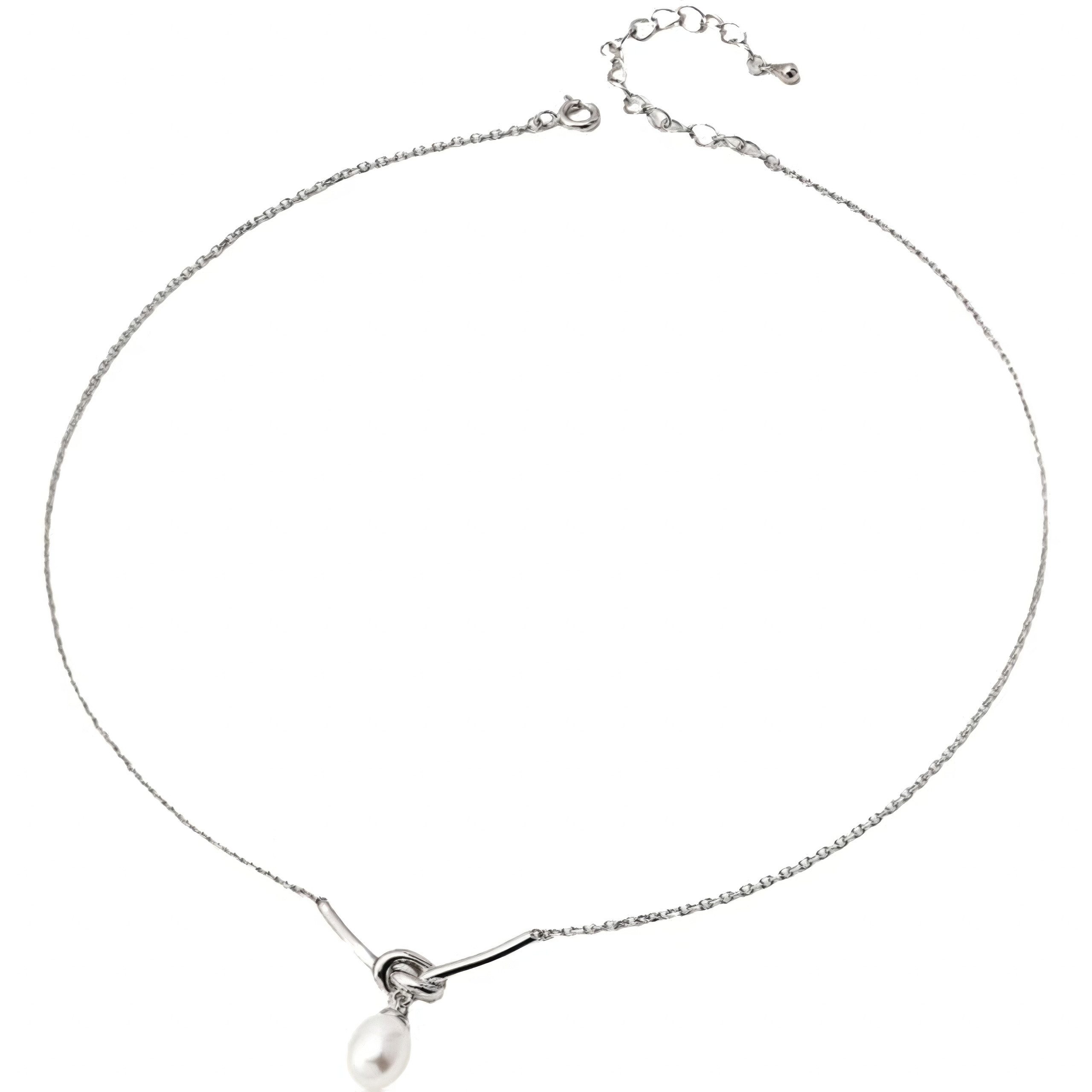 Jumpeak Silberkette Anhänger Halskette Perlenanhänger Damen Silber Halskette, Silberne Halskette ...