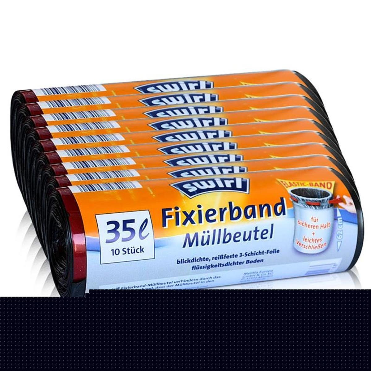 Swirl Müllbeutel 9x Swirl Fixierband Müllbeutel 35L (10 stk./Rolle)