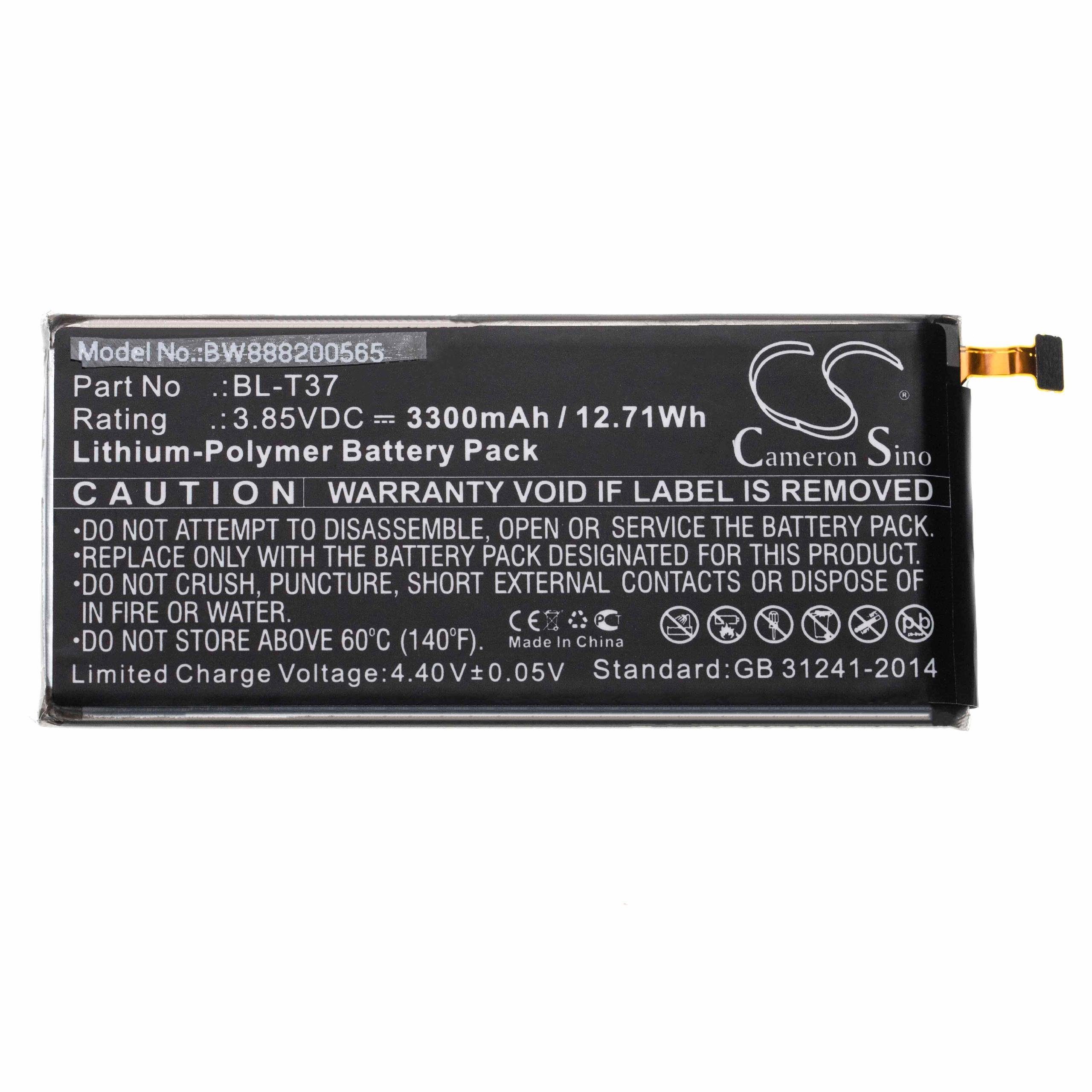 vhbw Ersatz für LG BL-T37, EAC63958201 für Mobilfunk (3300 mAh, 3,85 V, Smartphone-Akku Li ...