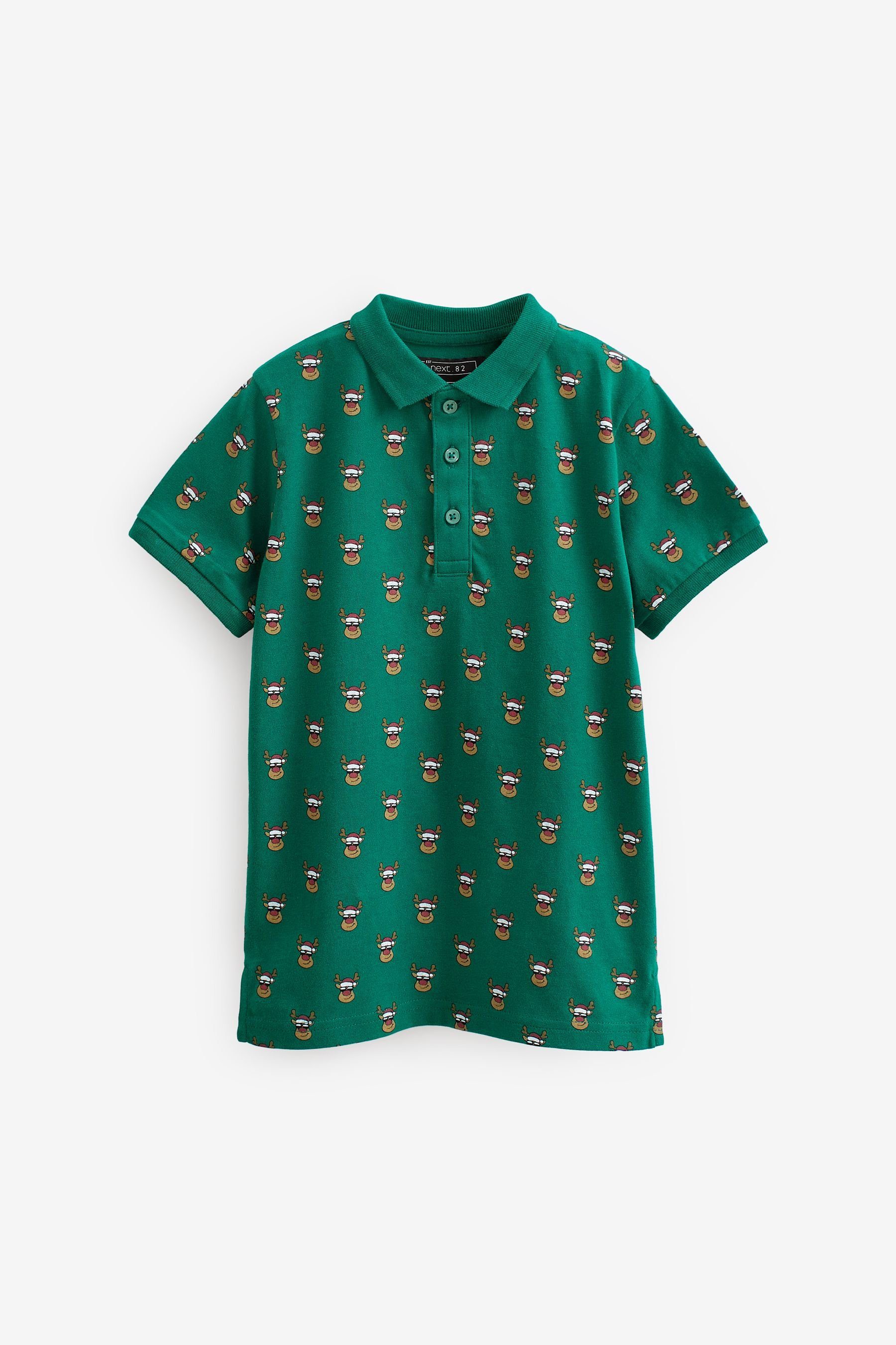 Next Langarm Poloshirt Kurzärmeliges Polohemd Mit Durchgehendem Print
