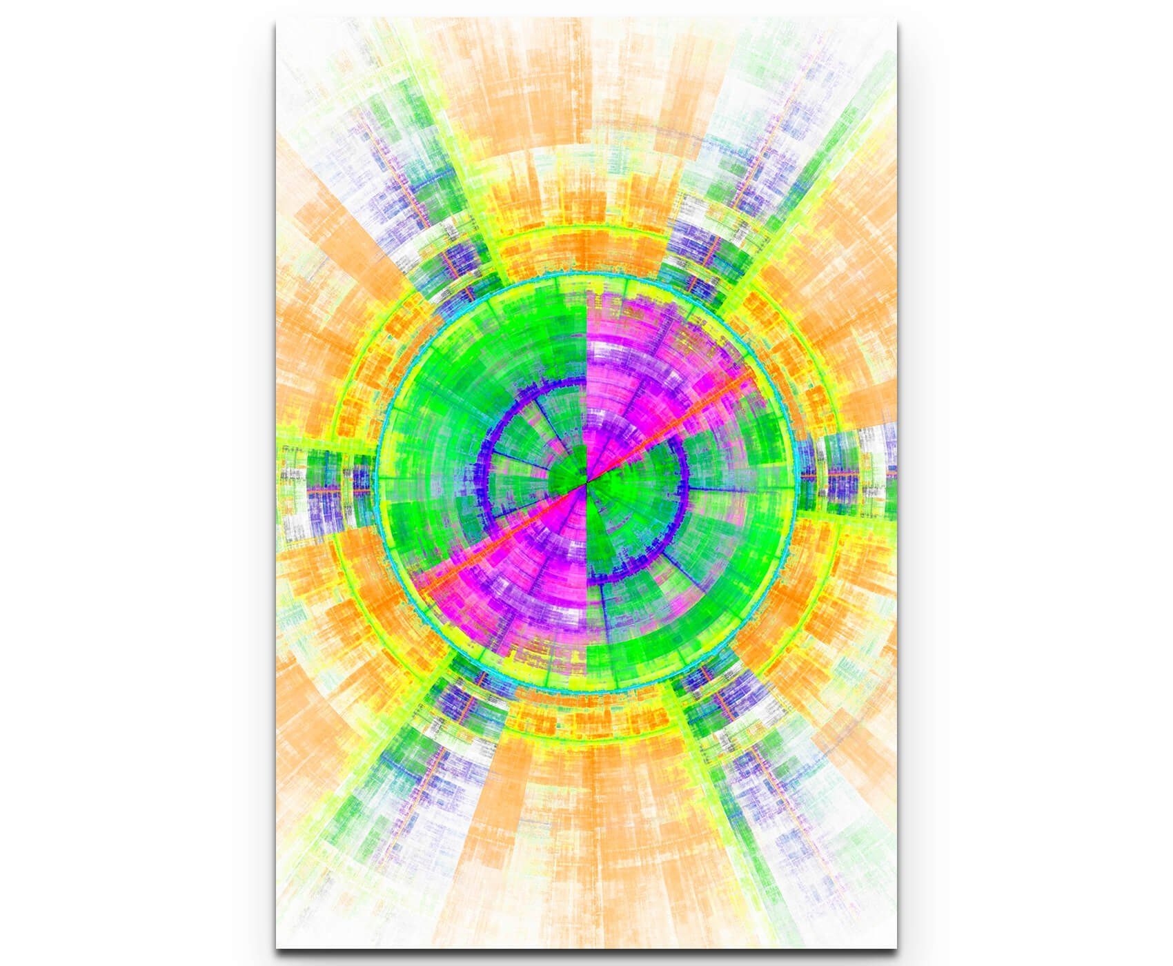 Sinus Art Leinwandbild Abstraktes Bild Zirkuläres Design In Bunten