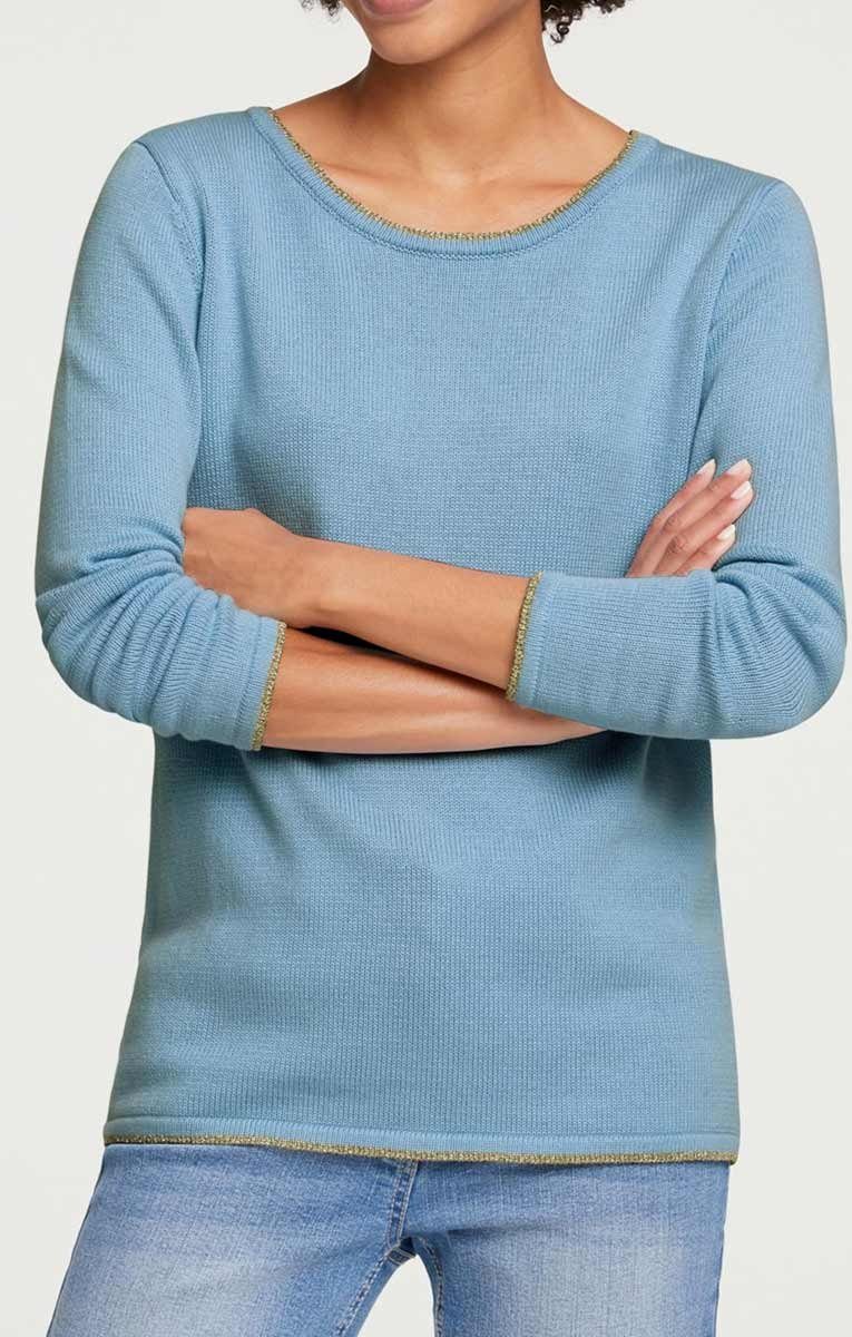 Heine Strickpullover Linea Tesini Damen Designer Pullover Hellblau