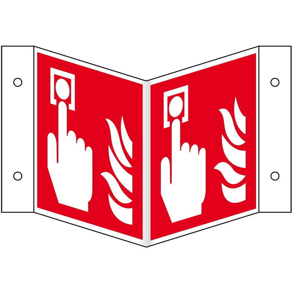 König Werbeanlagen Hinweisschild Brandschutz-Nasenschild Brandmelder, ASR/ISO, Kunststoff, 200x200mm