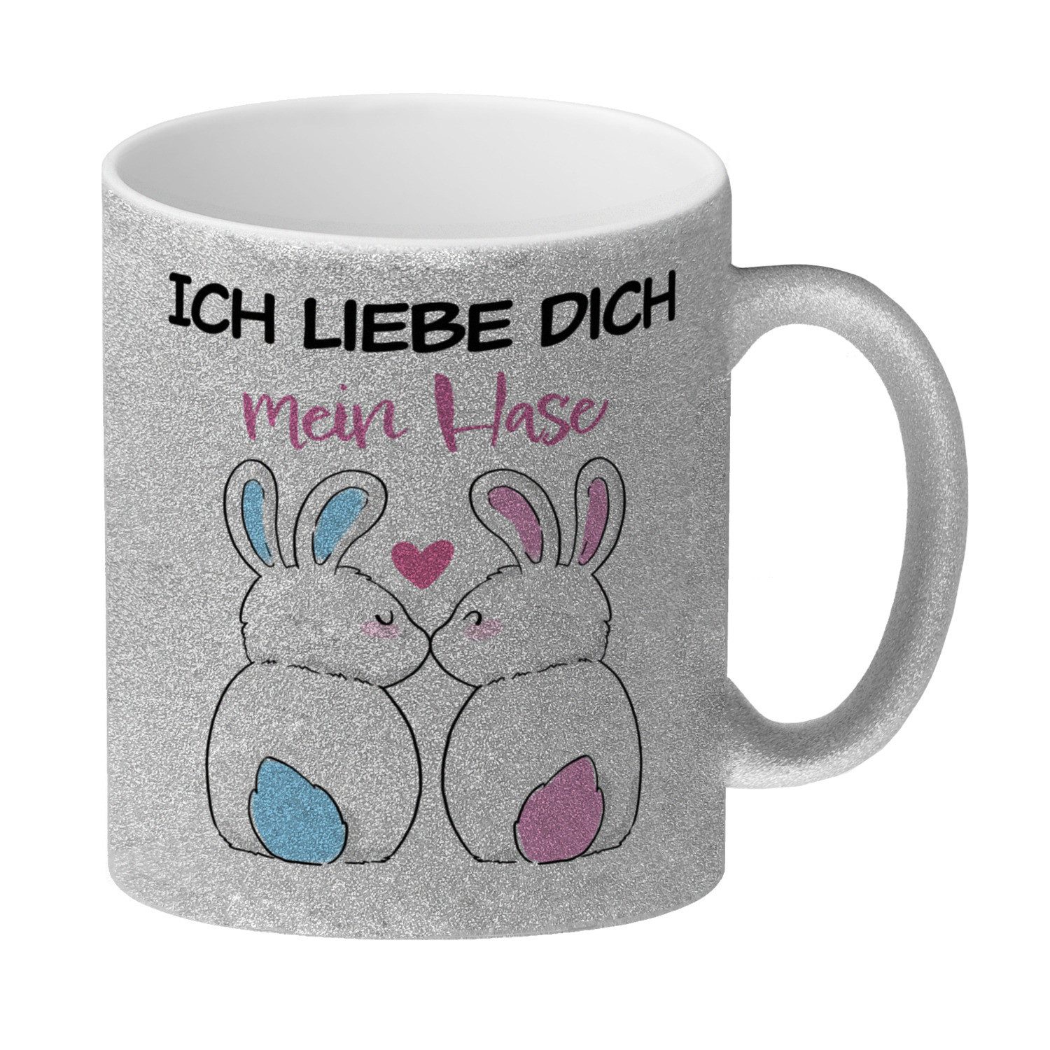 Speecheese Tasse Ich Liebe Dich Mein Hase Glitzer Kaffeebecher Mit