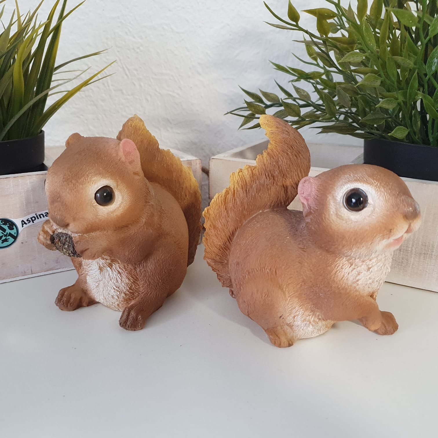 Aspinaworld Dekofigur Deko Eichhörnchen Figur Isst Einen Zapfen Im 2 Er