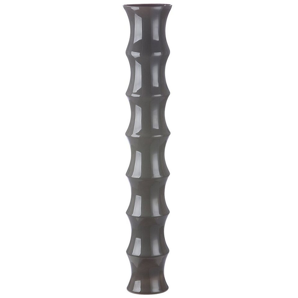 Gilde Dekovase Bamboo Vase Grau Glas H 85cm Blumenvase 1