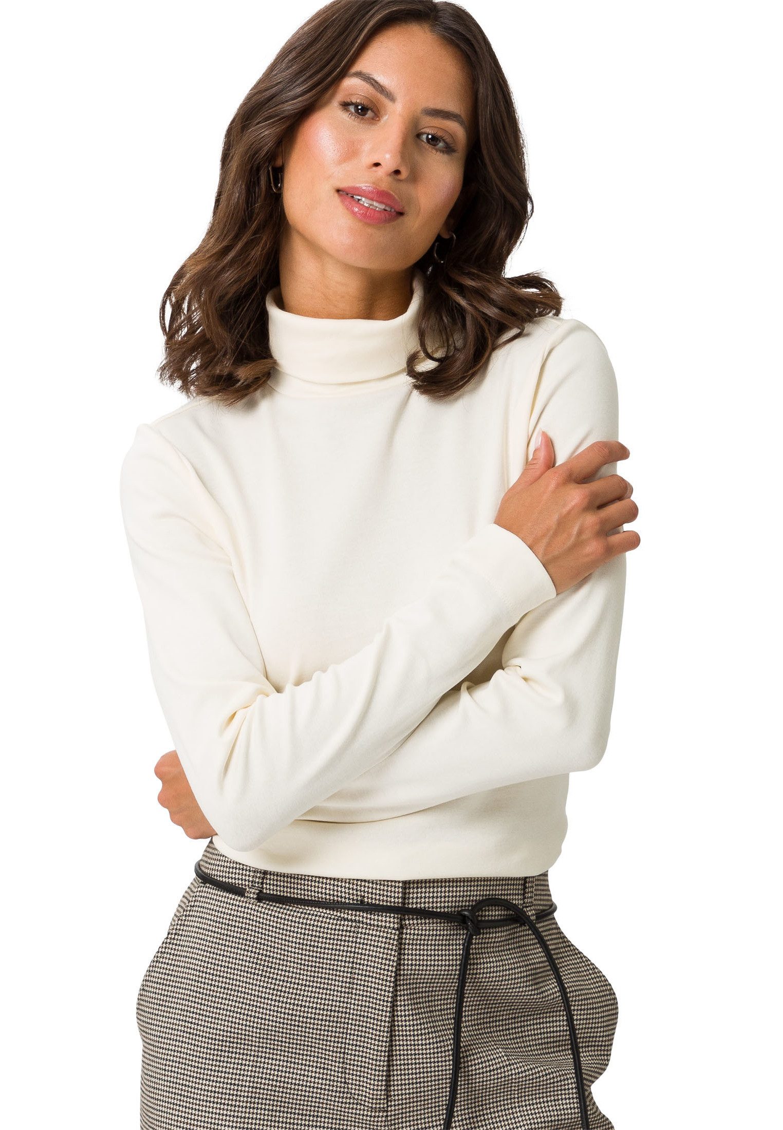 Zero Kurzarmshirt Zero Basic Shirt Mit Rollkragen 1 Tlg Plainohne