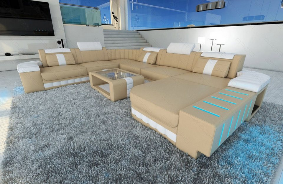 Sofa Dreams Wohnlandschaft Xxl Ledersofa Bellagio U Form Mini