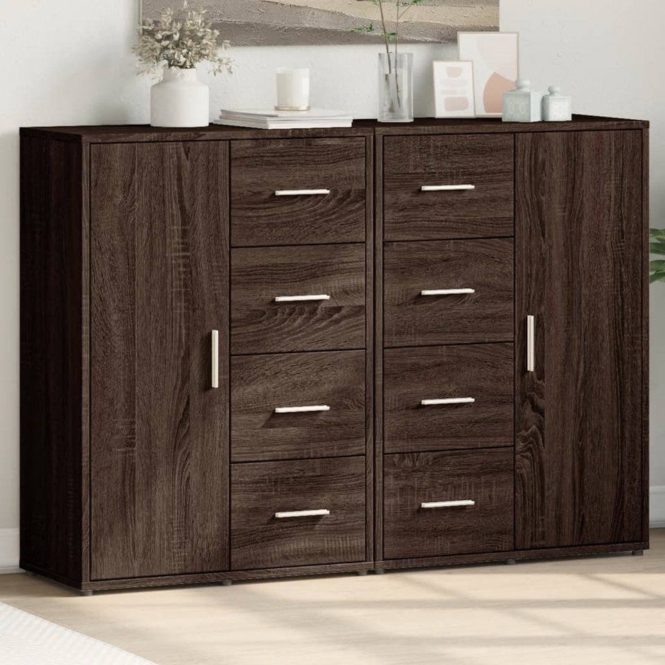 Vidaxl Sideboard Sideboards 2 Stk Braun Eichen Optik 60x31x84 Cm