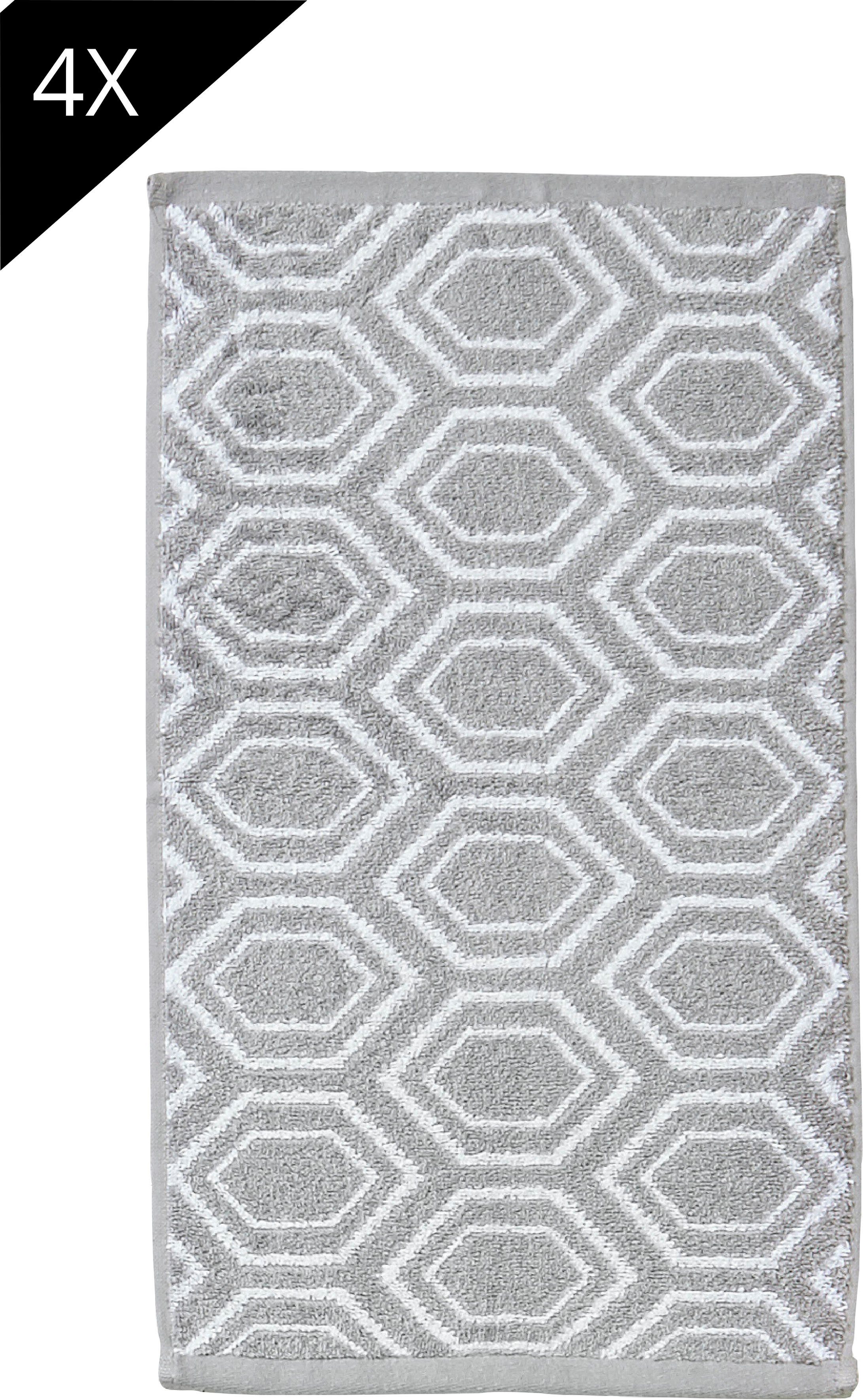 Done® Handtuch Set Ethno 4x Gästetücher 30x50 Cm Jacquard