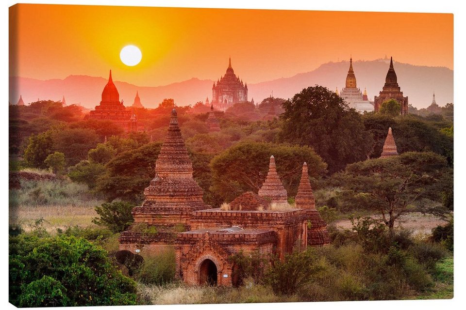 Posterlounge Leinwandbild Editors Choice Tempel Von Bagan Im