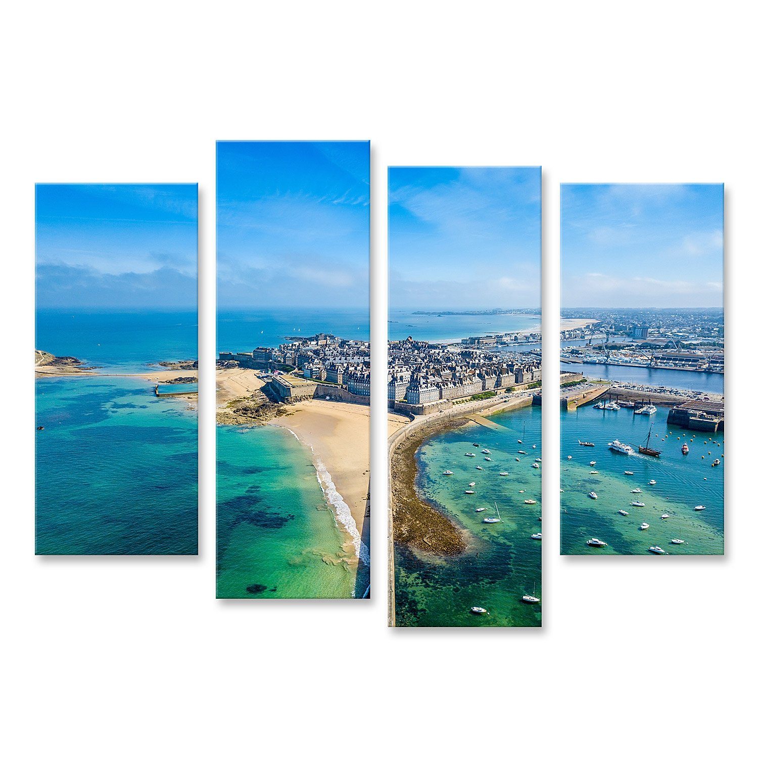 islandburner Leinwandbild »Bild auf Leinwand Luftaufnahme der schönen Stadt der Freibeuter Saint ...