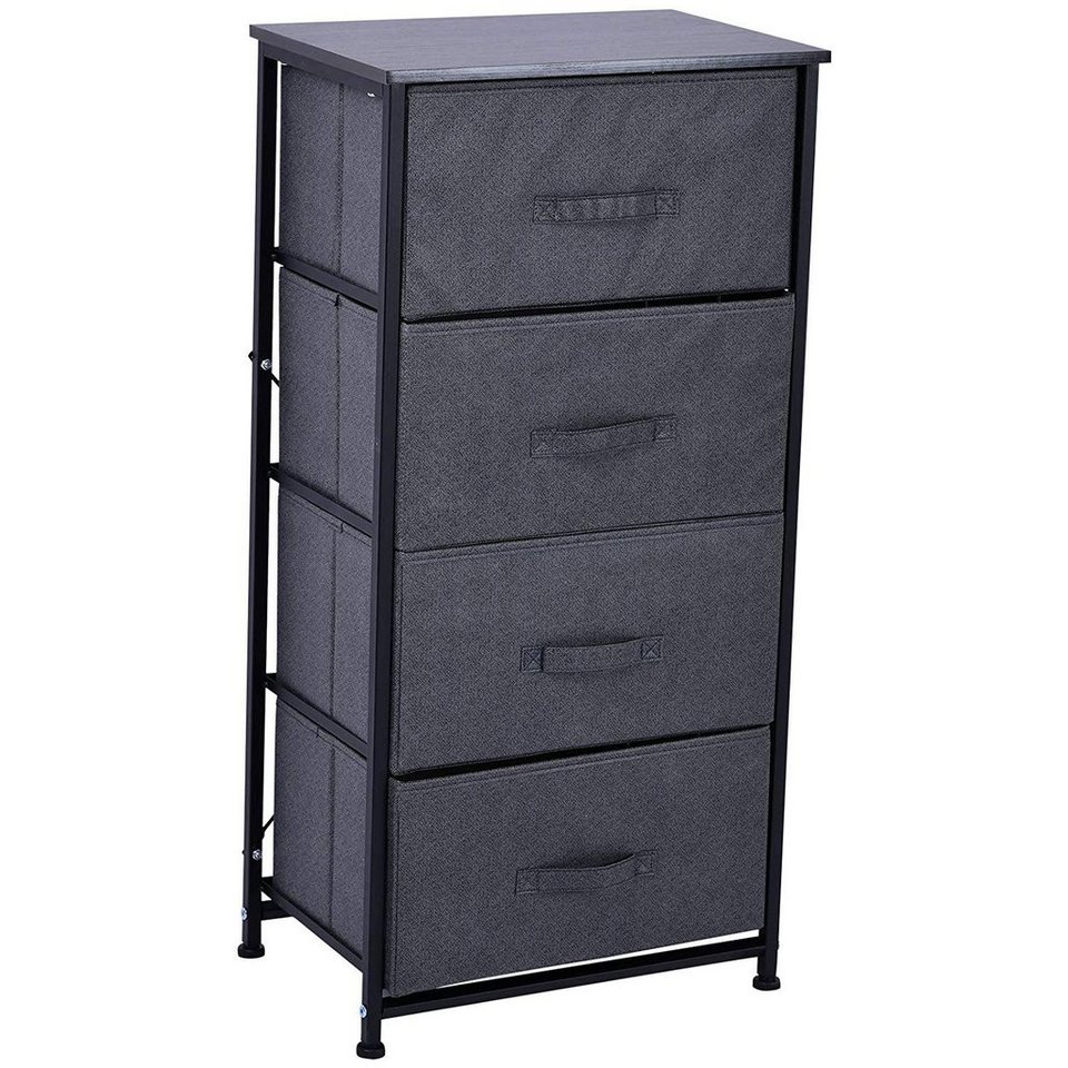 Homcom Kommode Kommode Mit 4 Faltbaren Stoffschubladen