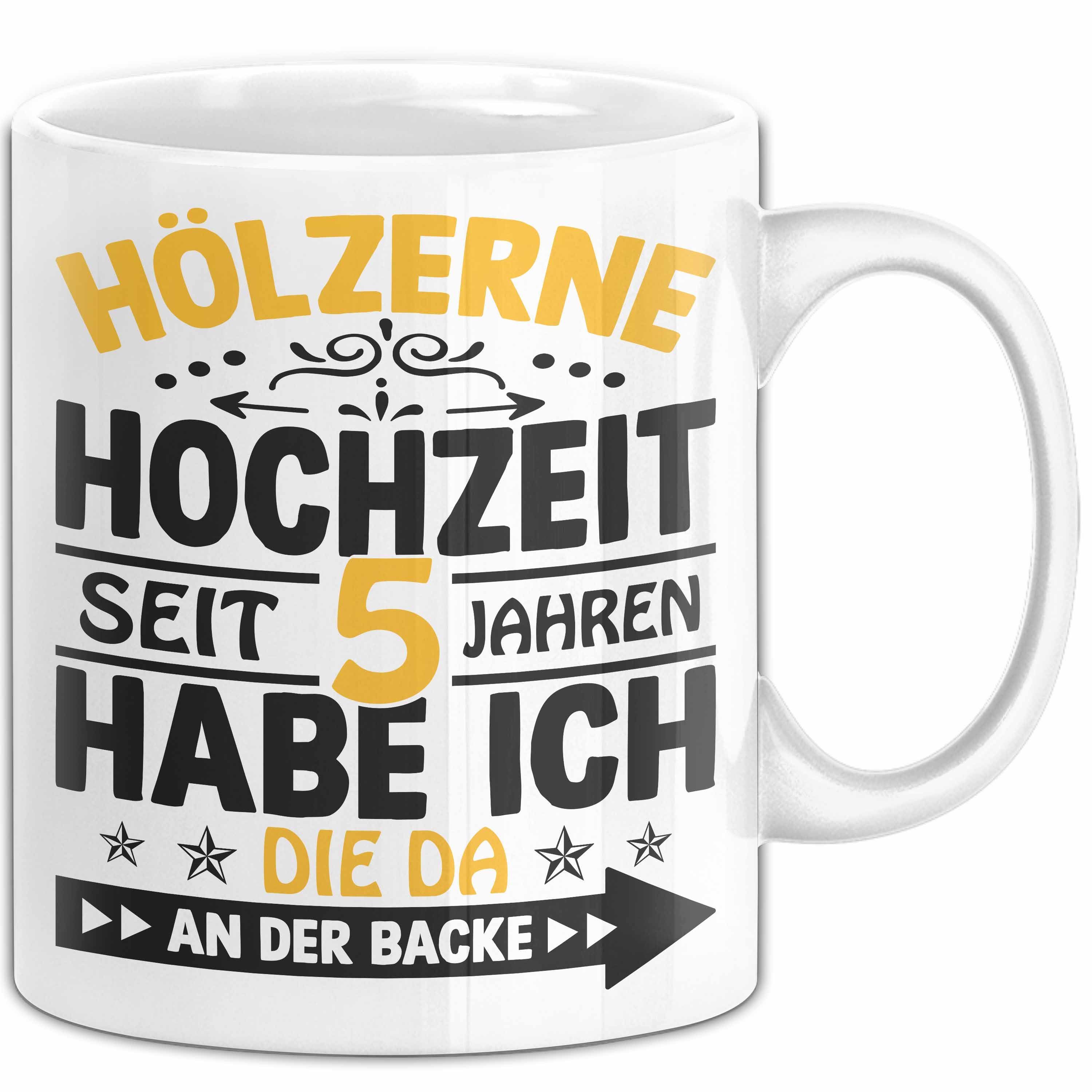 Trendation Tasse Hölzerne Hochzeit Tasse Geschenk Ehemann Ehefrau Partner Seit 5 Jahren