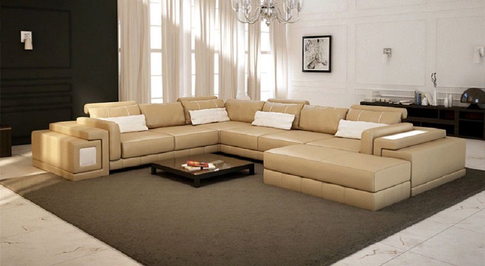 Jvmoebel Ecksofa Ledersofa U Form Couch Wohnlandschaft Ecksofa Design