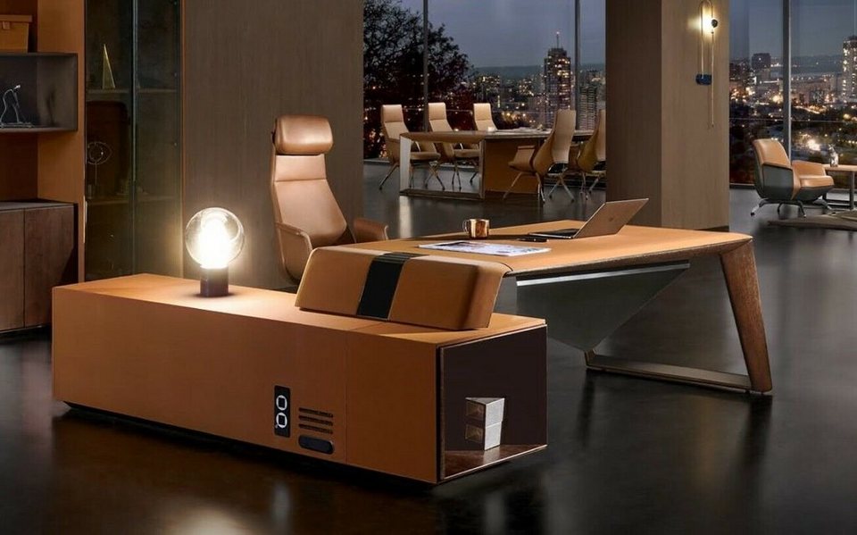 Jvmoebel Eckschreibtisch Designer Büro Arbeit Zimmer Set Sessel