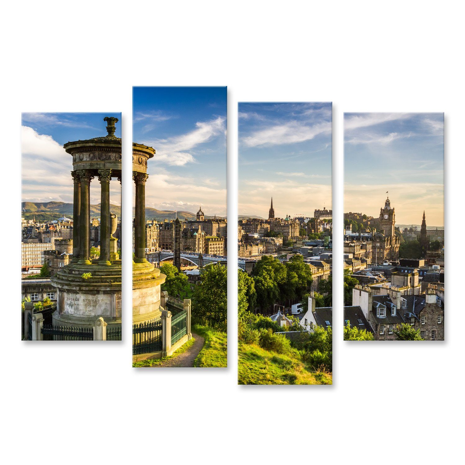 islandburner Leinwandbild Bild auf Leinwand Schöne Aussicht Stadt Edinburgh Wandbild Poster Kuns