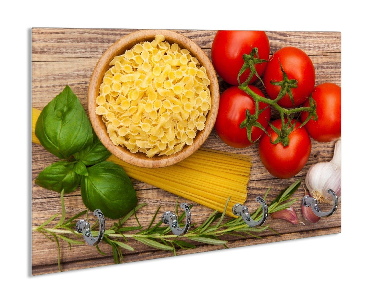 Wallario Schlüsselbrett Spaghetti Mit Tomaten Knoblauch Und Basilikum