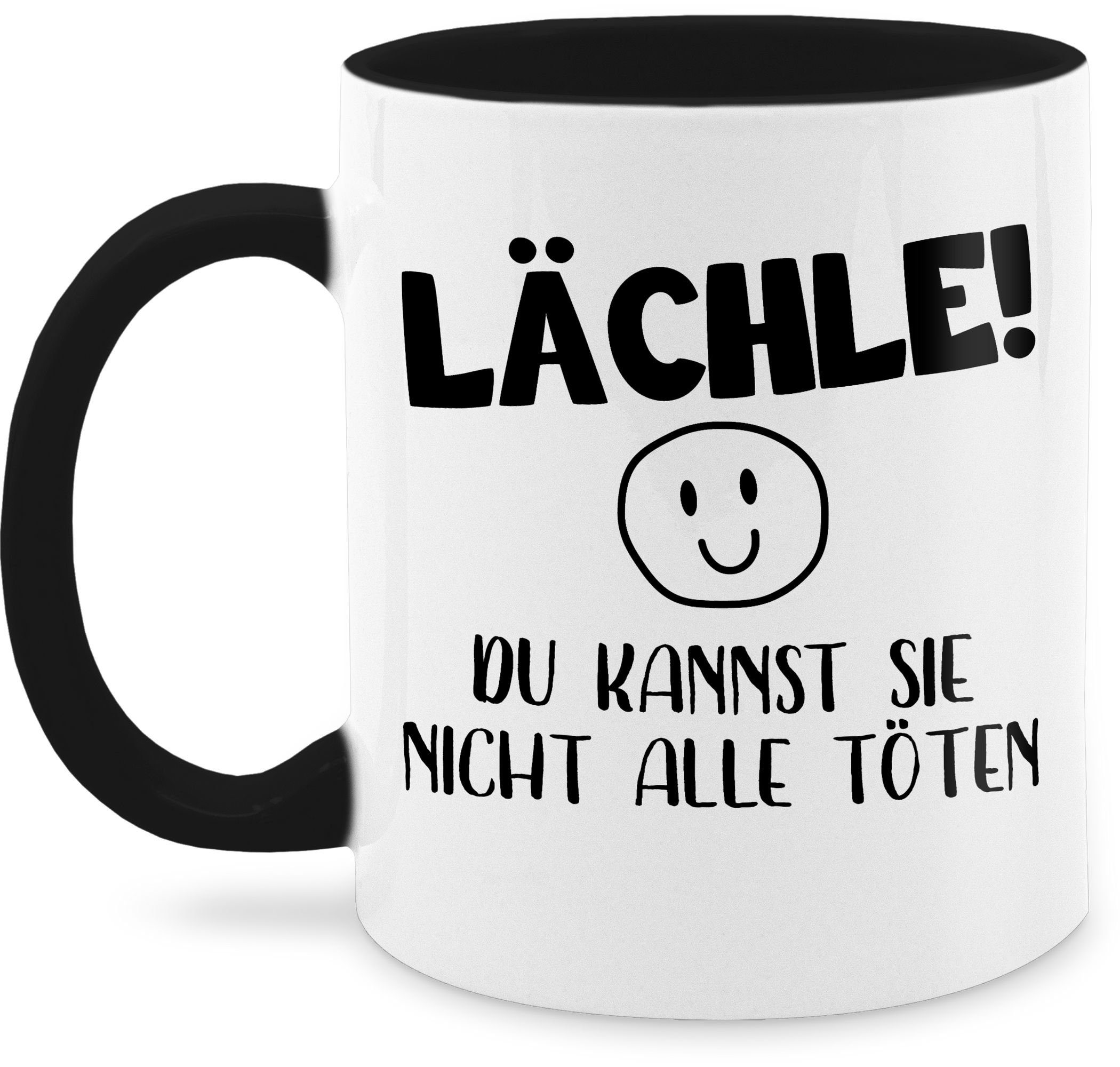Shirtracer Tasse Lächle Du Kannst Sie Nicht Alle Töten Emoticon